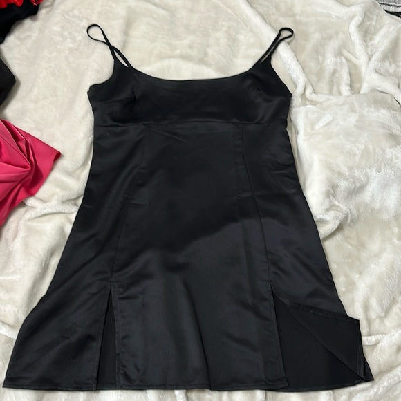 made in morocco | Dresses | Satin Double Slit Mini Dress | Poshmark